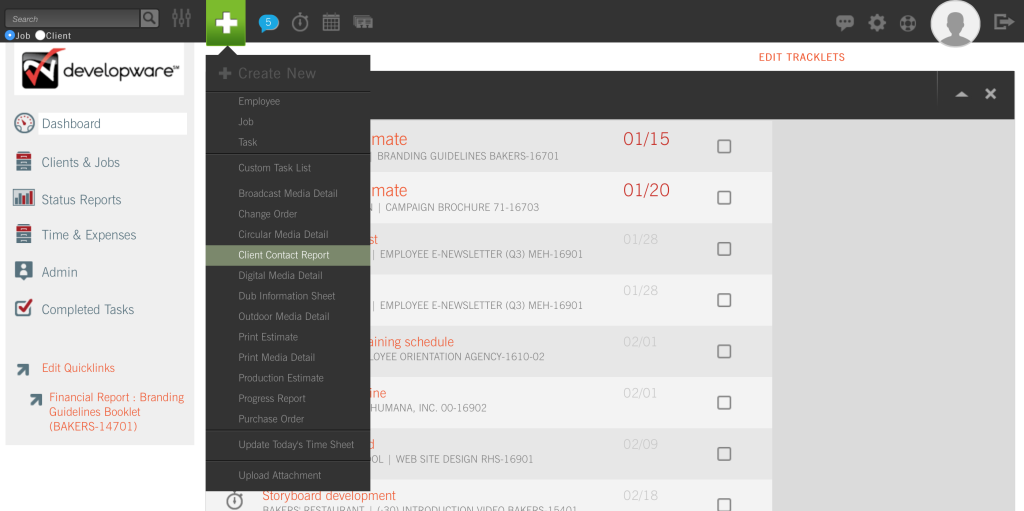 Client Contact Report | CurrentTrack