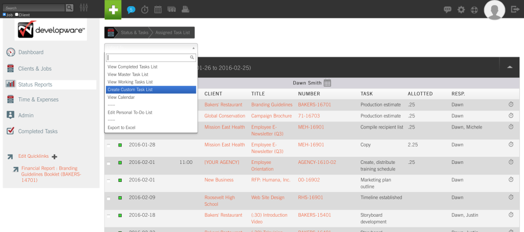 Custom Task List | CurrentTrack